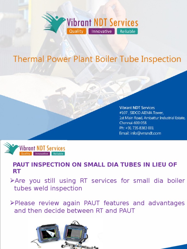 Thermal Power Plant Boiler Tube Inspection | PDF | Nondestructive ...