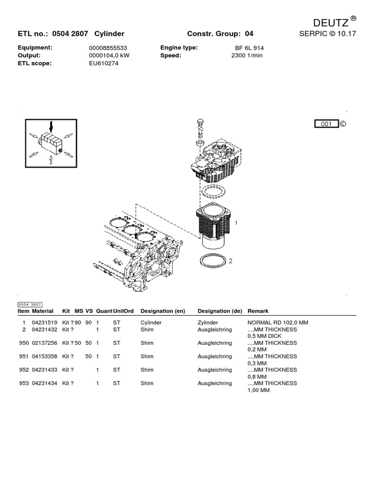 Deutz Spare Parts | PDF