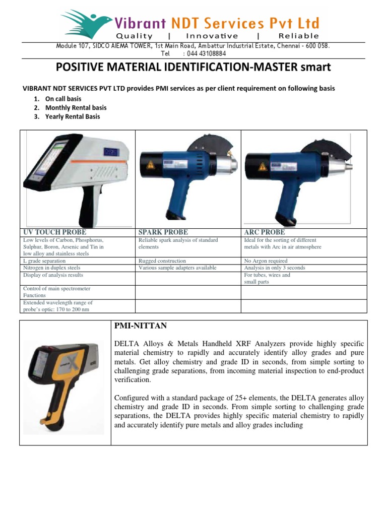 Positive Material Identification | PDF | Alloy | Metals