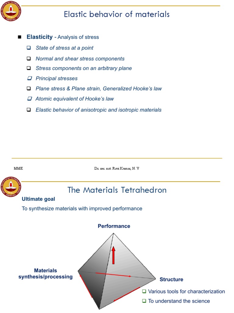 Elastic Behavior of Materials: Elasticity | PDF | Stress (Mechanics ...