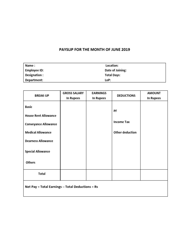 Payslip Template