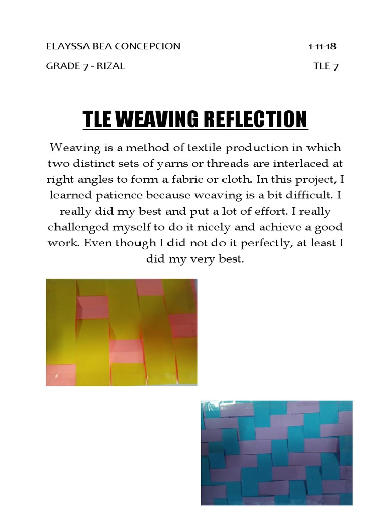 Tle Weaving Reflection | PDF