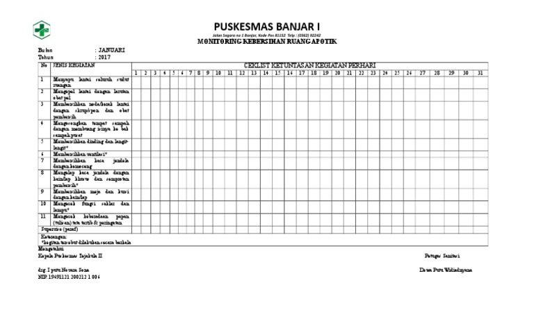 Monitoring Kebersihan Ruangan | PDF