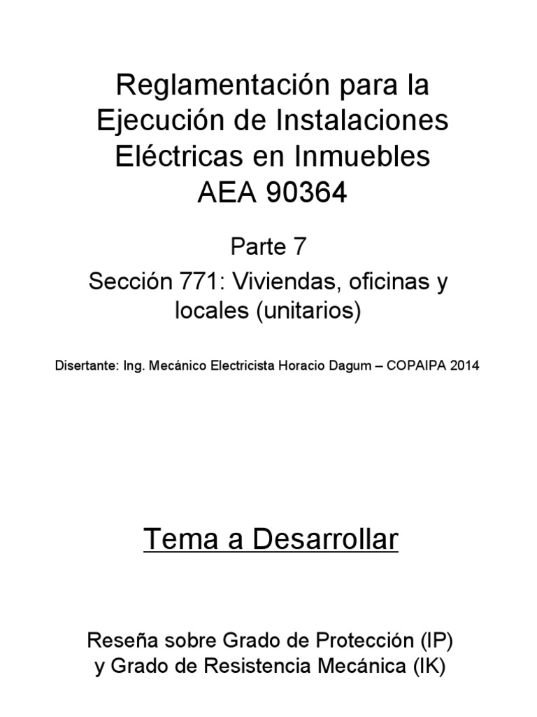 Reglamentacion para Ejecucion de Instalaciones Electricas en Inmuebles | PDF | Enchufes y tomas ...