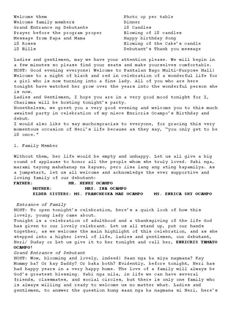 Neri Turns 18 Script | PDF | Art