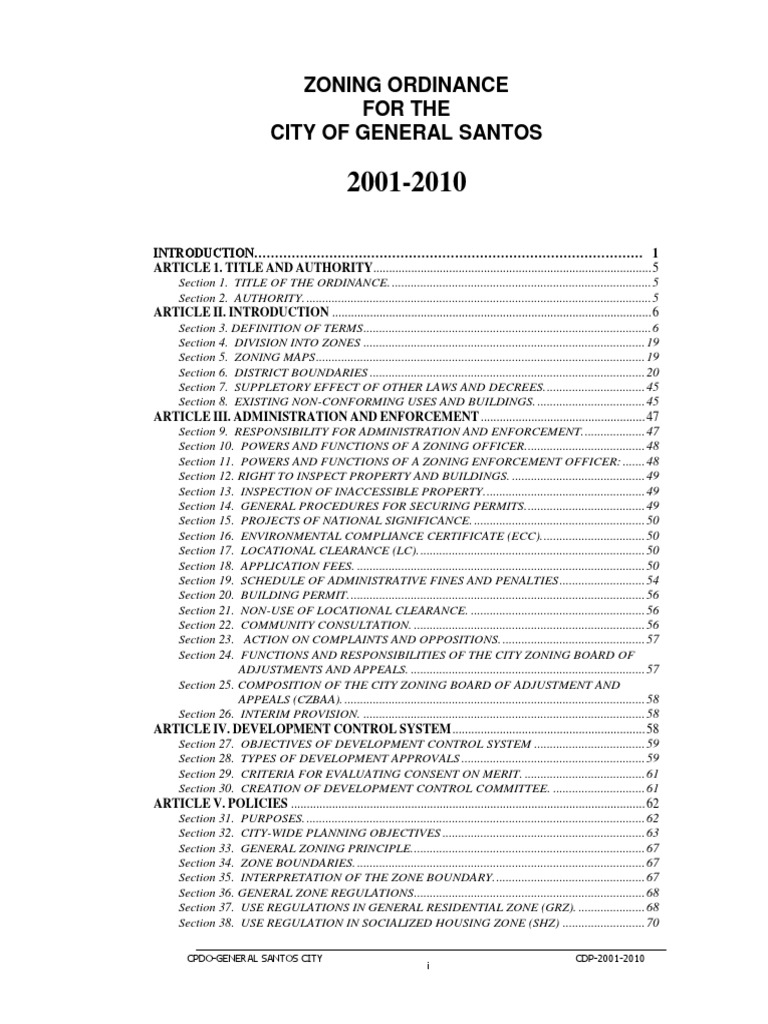 GSC Zoning Ordinance2001-2010 Approved Final Edition | PDF | Zoning ...