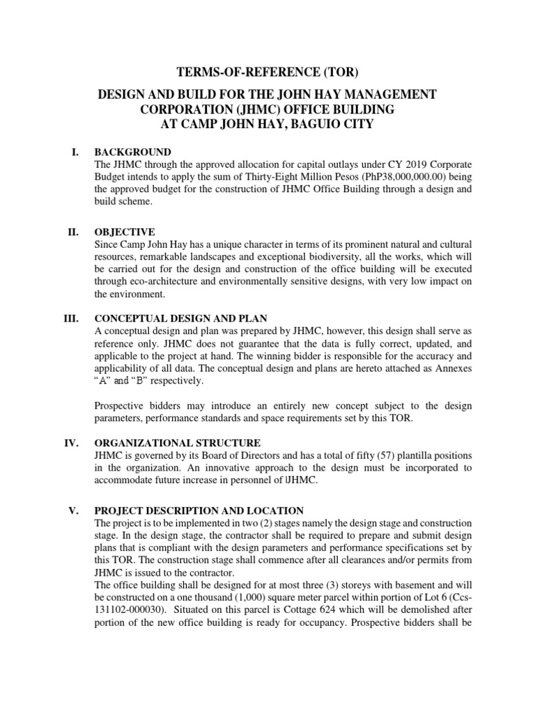 Final Version TOR | Download Free PDF | Design | Specification ...