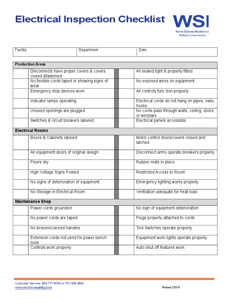 Electrical Inspection Checklist | PDF | Switch | Power Engineering