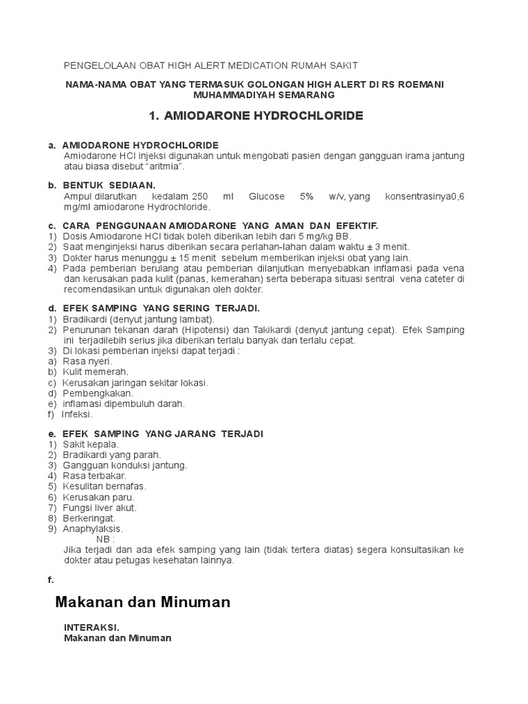 Pengelolaan Obat High Alert Medication Rumah Sakit | PDF