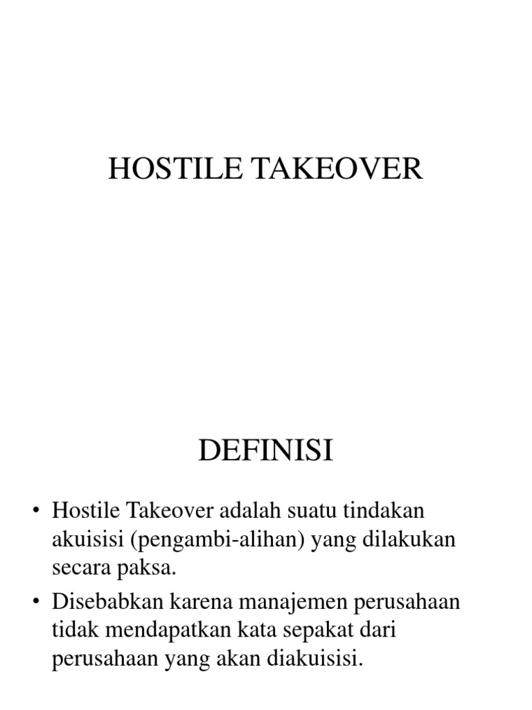 Hostile Takeover | PDF