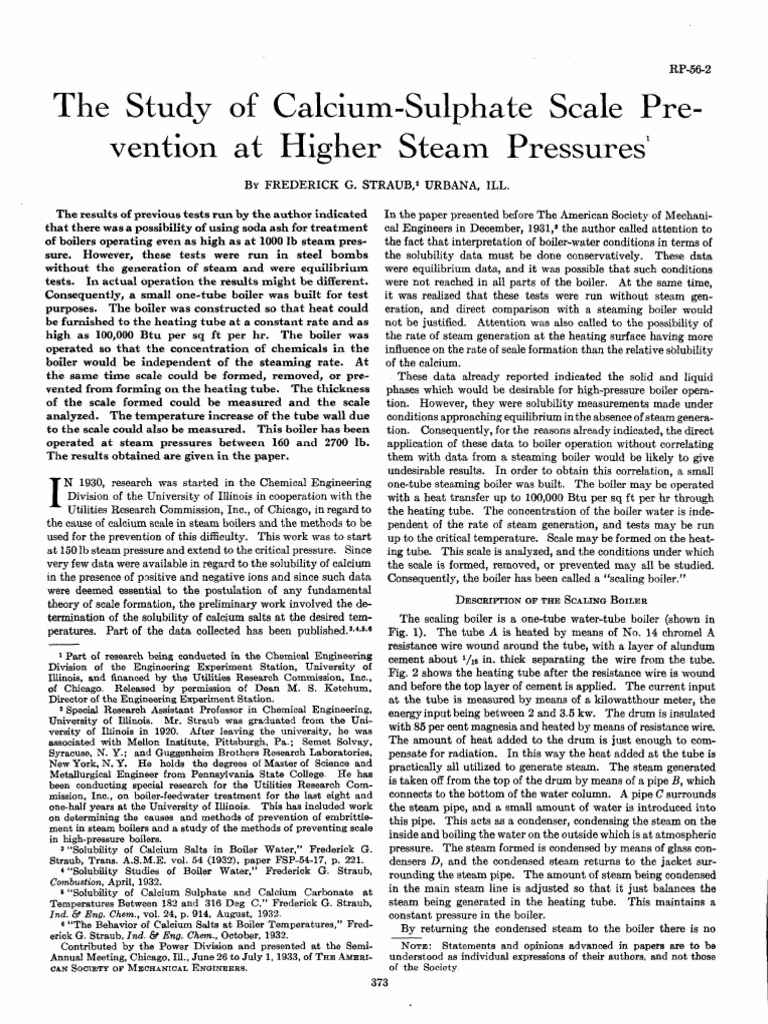 The Study of Calcium-Sulphate Scale Pre Vention at Higher Steam ...