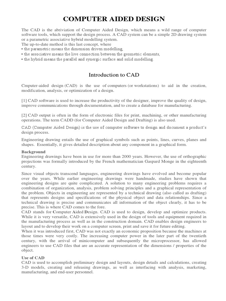 Fundamentals of Cad | PDF | Workstation | Computer Aided Design