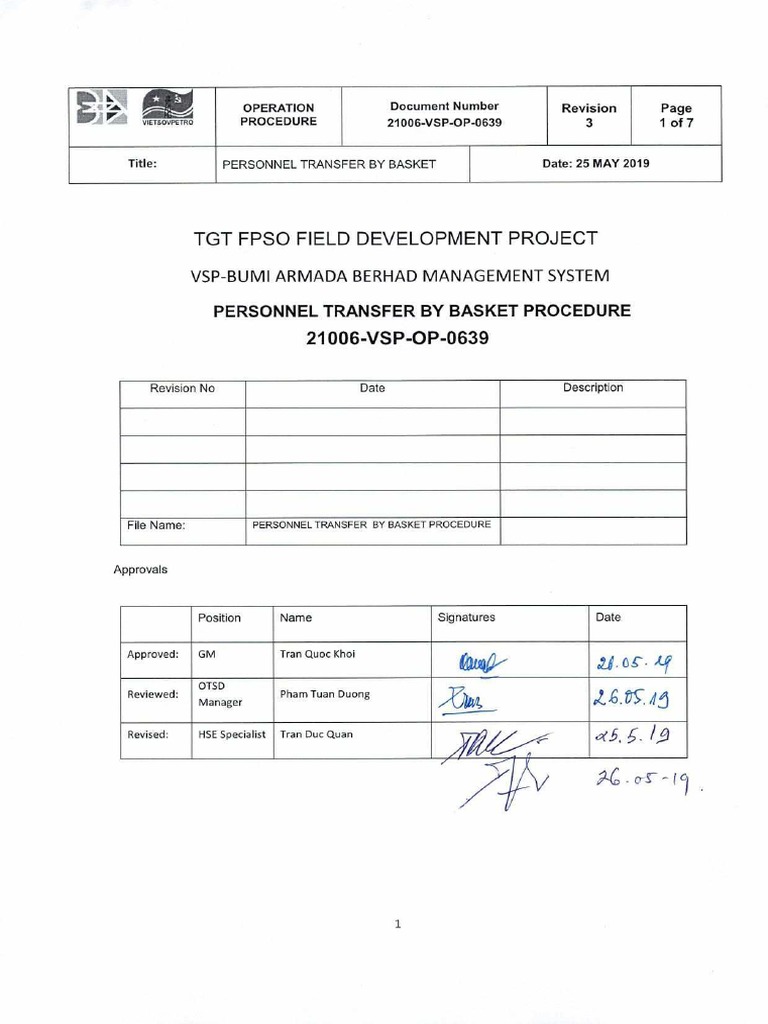 TGT Personnel Transfer To Basket Procedure | PDF | Personal Protective ...