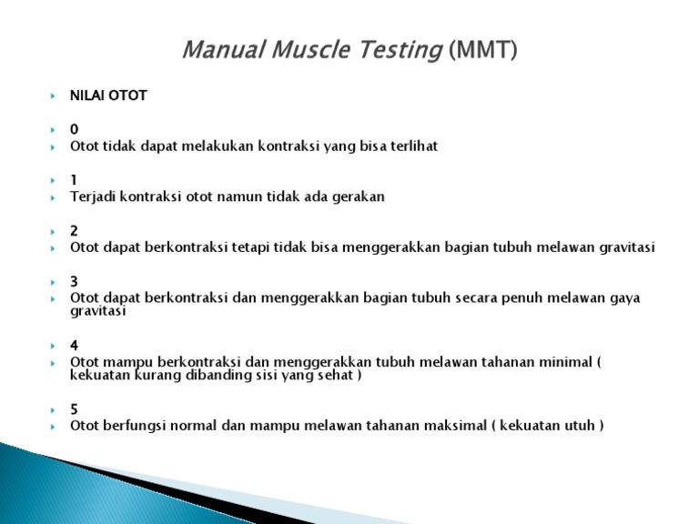 Manual Muscle Testing (MMT) | PDF