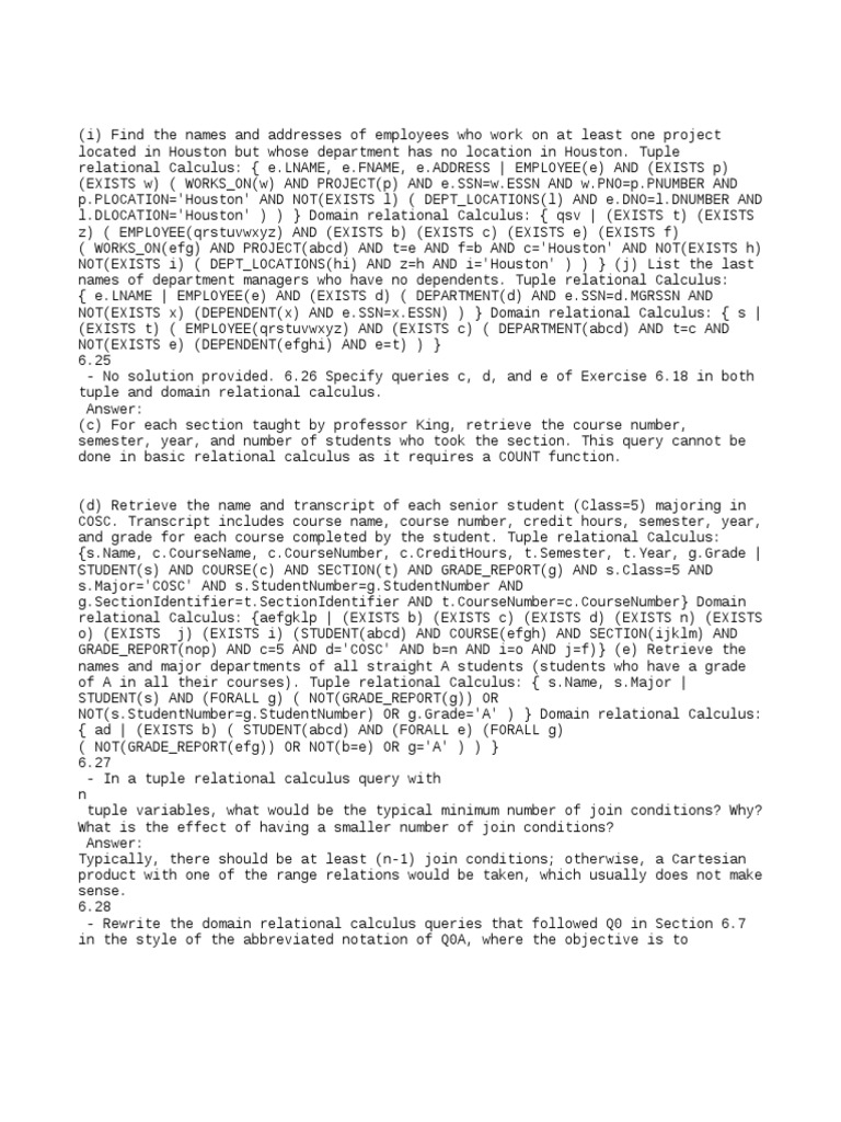 Navathe Chapter 6 Solution | PDF | Relational Model | Databases