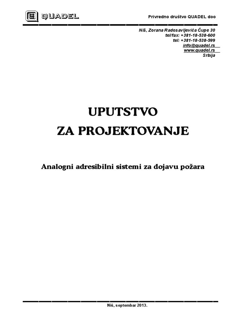 Uputstvo Za Projektovanje | PDF