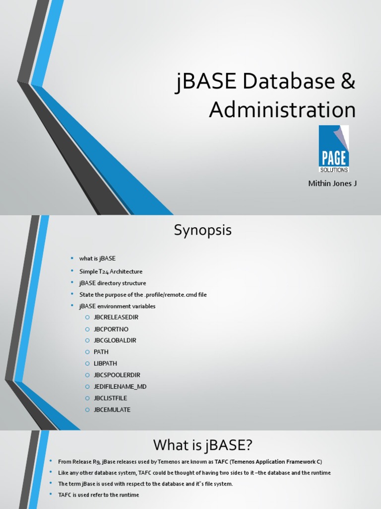 Jbase Database - Administration | PDF | Library (Computing) | Directory (Computing)