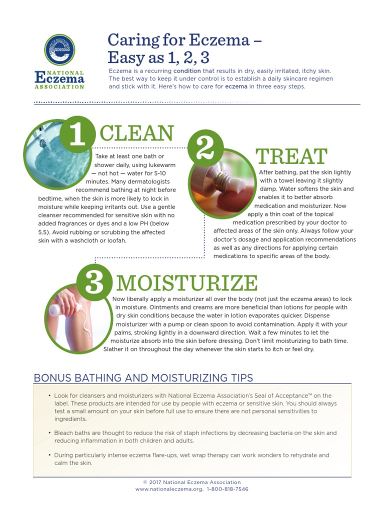 Clean Treat: Caring For Eczema - Easy As 1, 2, 3 | PDF | Dermatitis ...