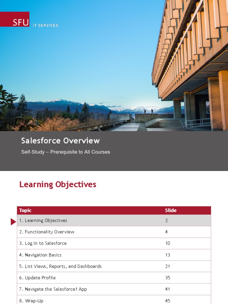 Salesforce Overview: Self-Study - Prerequisite To All Courses | PDF ...