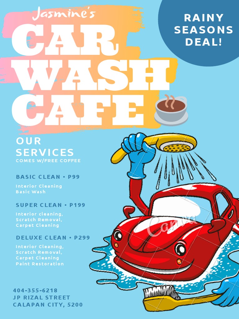 Car Wash Cafe Services and Menu | PDF