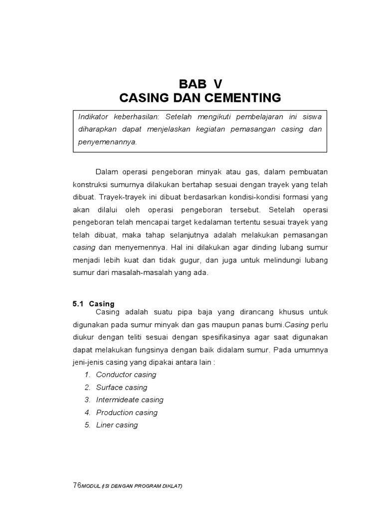 Proses Casing dan Cementing Sumur | PDF