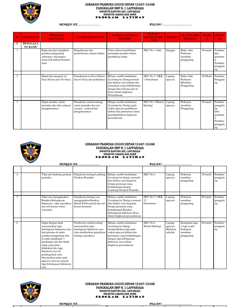 Program Latihan Mingguan | PDF