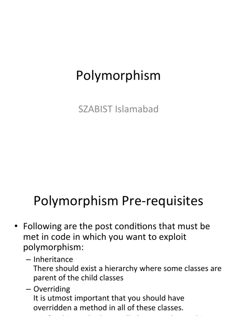 Polymorphism In Java Pdf Method Computer Programming Class Computer Programming