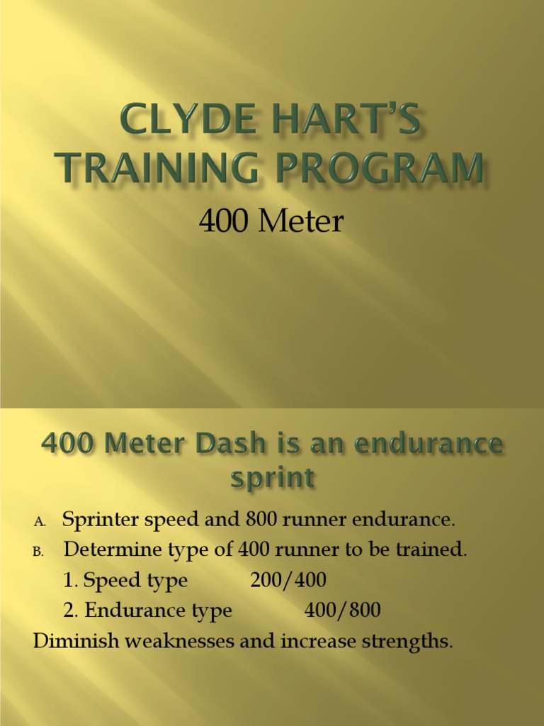 400m Training Strategies and Techniques | PDF | Running | Endurance