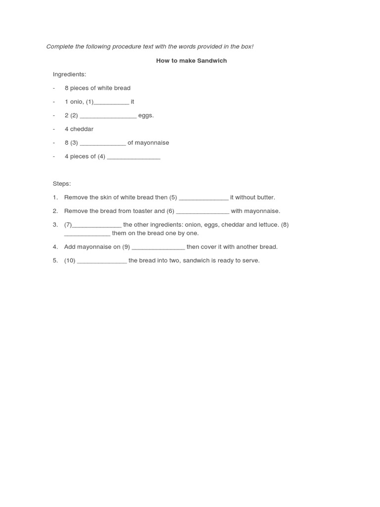 Soal Procedure Text | PDF