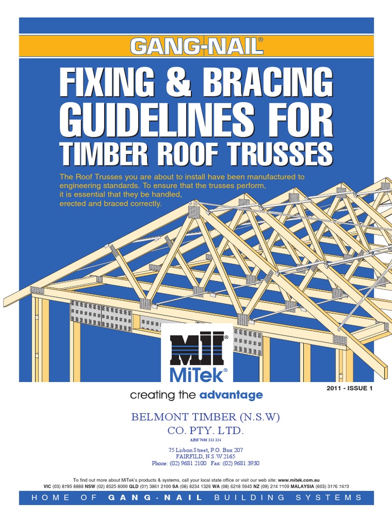 Roof Truss Guidelines 2011 Issue 1 | PDF | Truss | Framing (Construction)