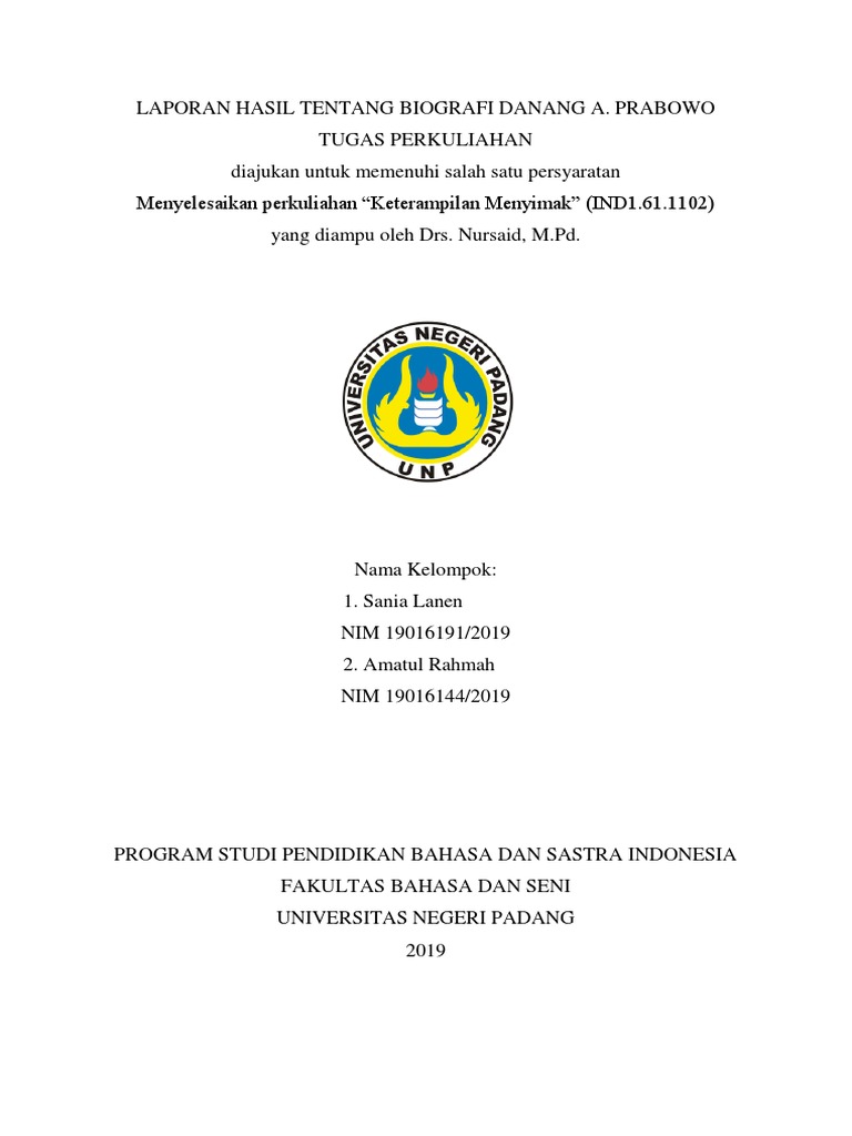 Contoh Cover Unp | PDF