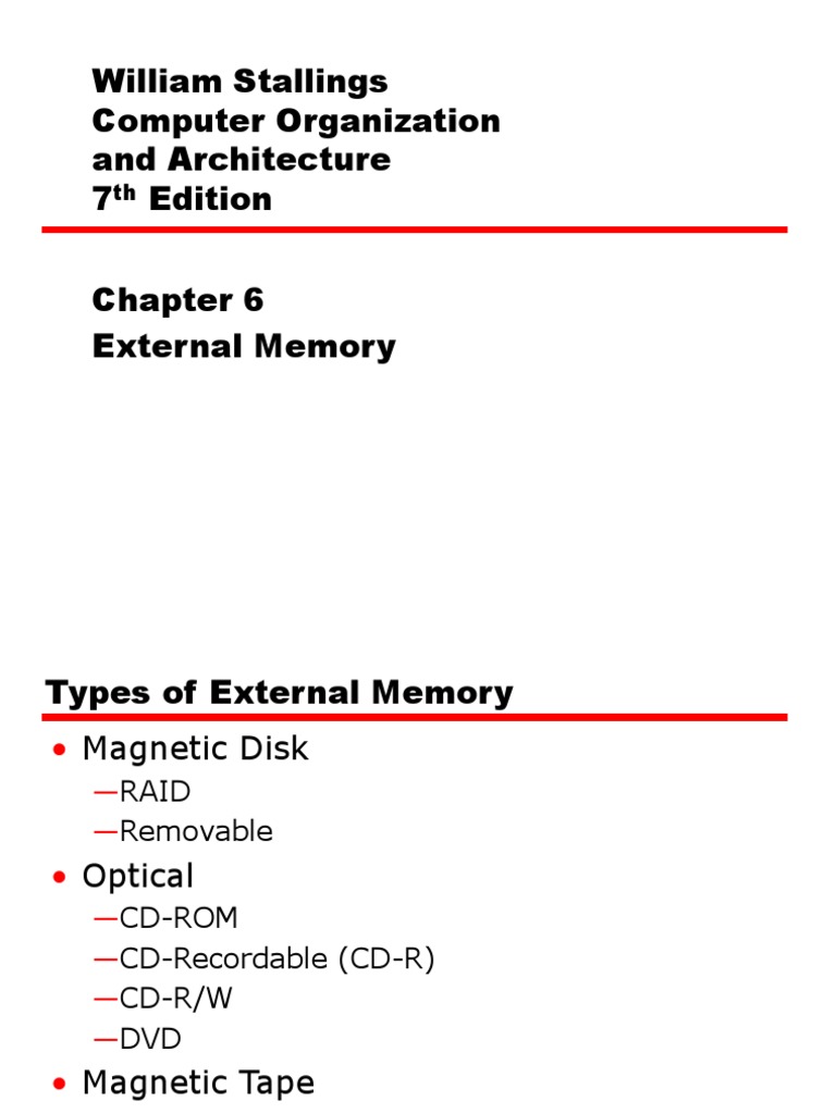 External Memory Types in Computer Architecture | PDF | Floppy Disk ...