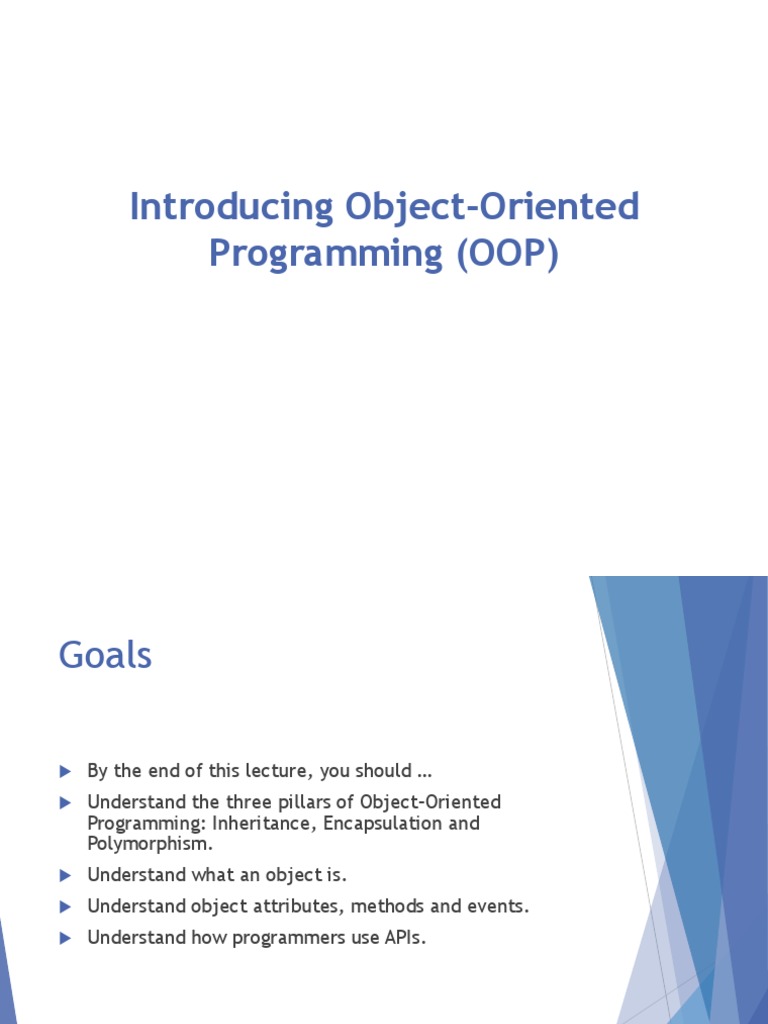 Introducing Object Oriented Programming Oop Pdf Object Oriented Programming Class