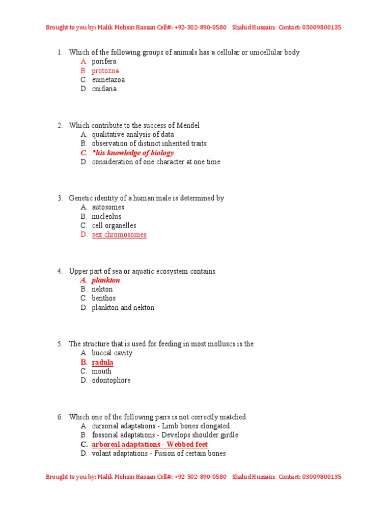 PPSC Lecturer Zoology Mcqs DAta - Updated | PDF | Dominance (Genetics ... PPSC Lecturer Zoology Mcqs DAta - Updated | PDF | Dominance (Genetics ...