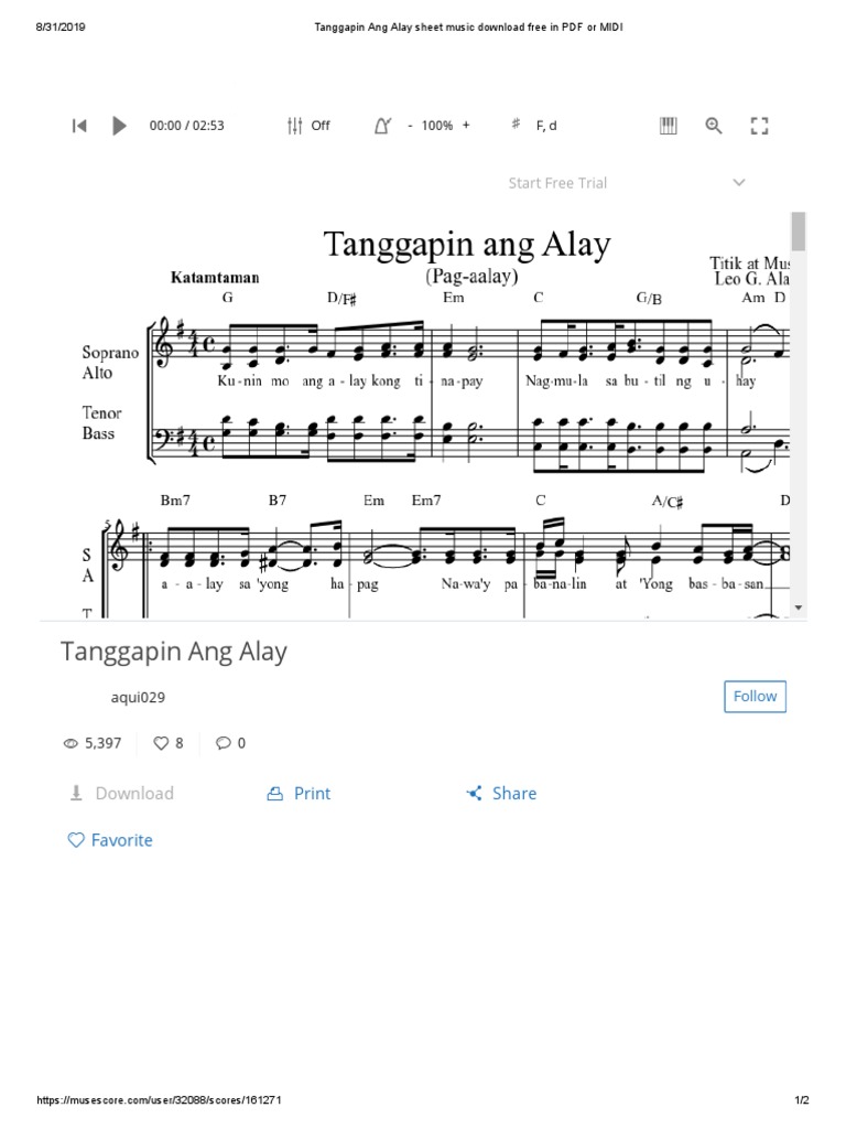 Tanggapin Ang Alay Sheet Music PDF | PDF