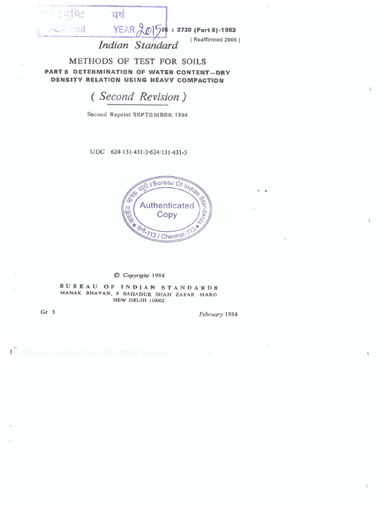IS 2720 Part 8 | PDF
