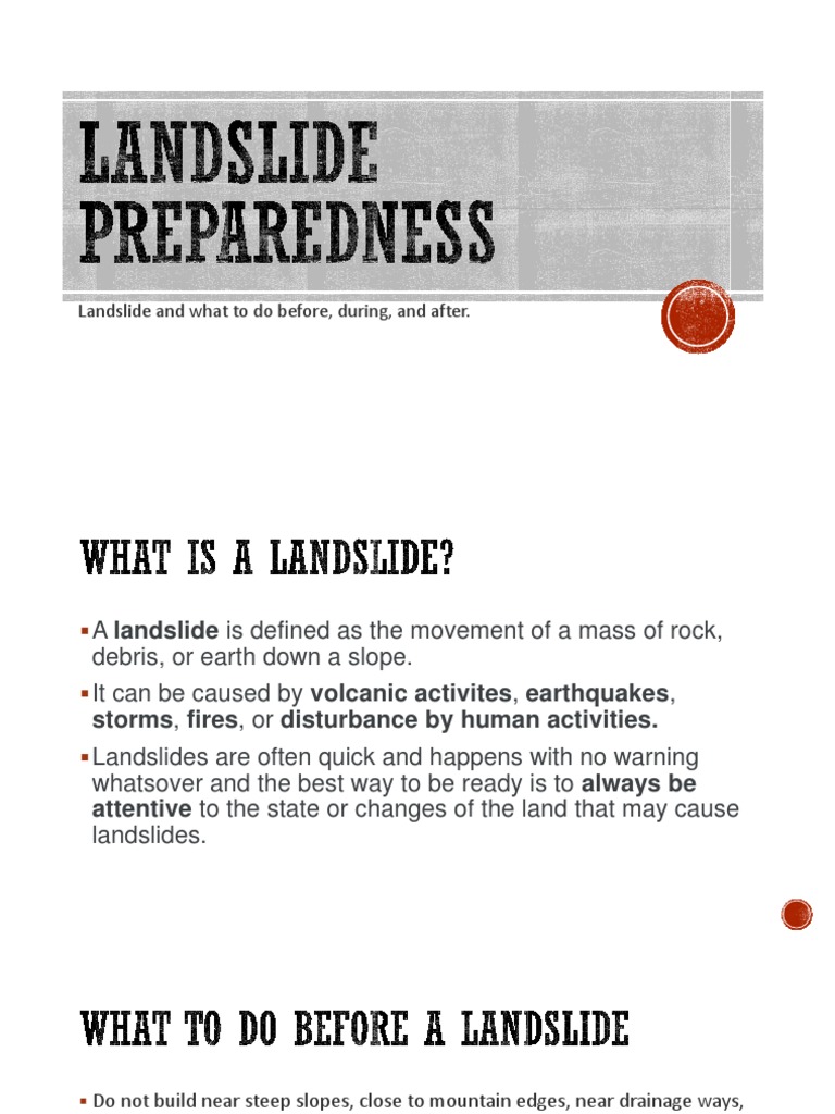 Landslide Preparedness: Before, During, After | PDF