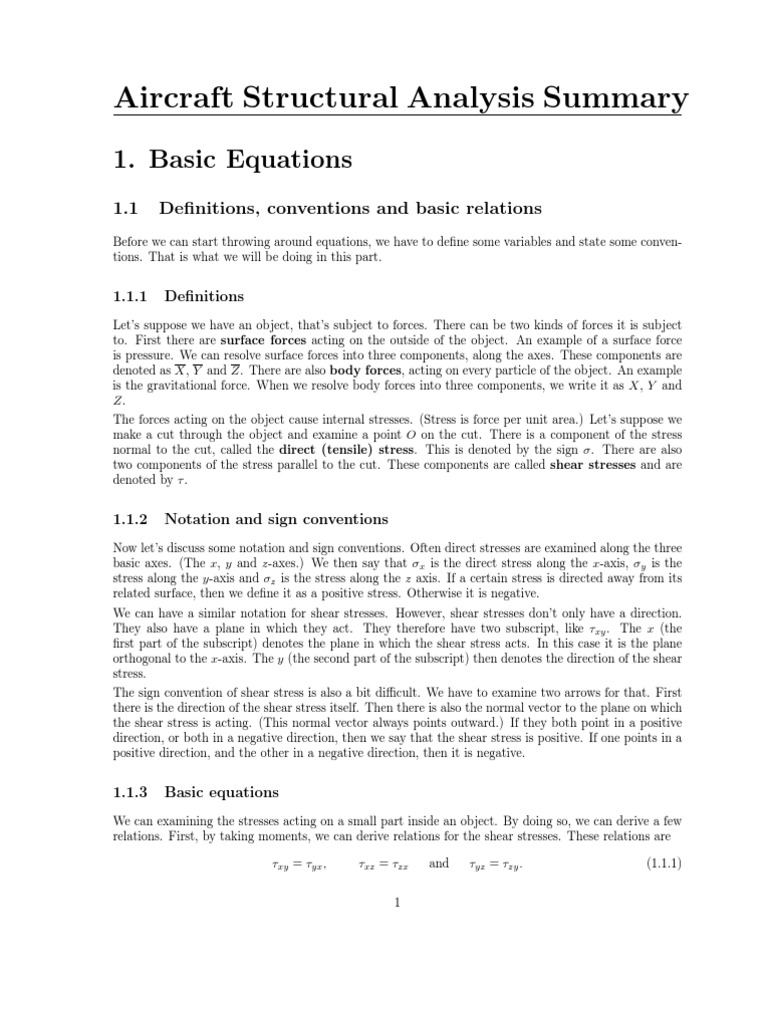 Aircraft Structural Analysis Full Version | PDF | Bending | Stress ...