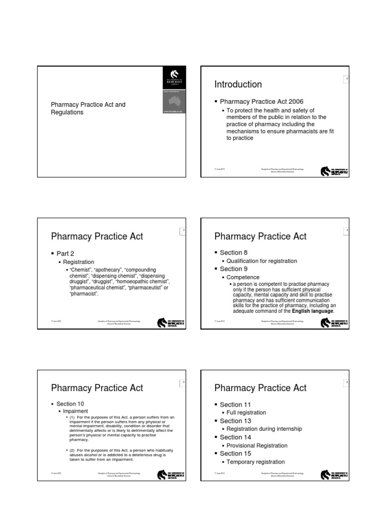 Pharmacy Practice Act and Regulations | PDF | Pharmacy | Pharmacist