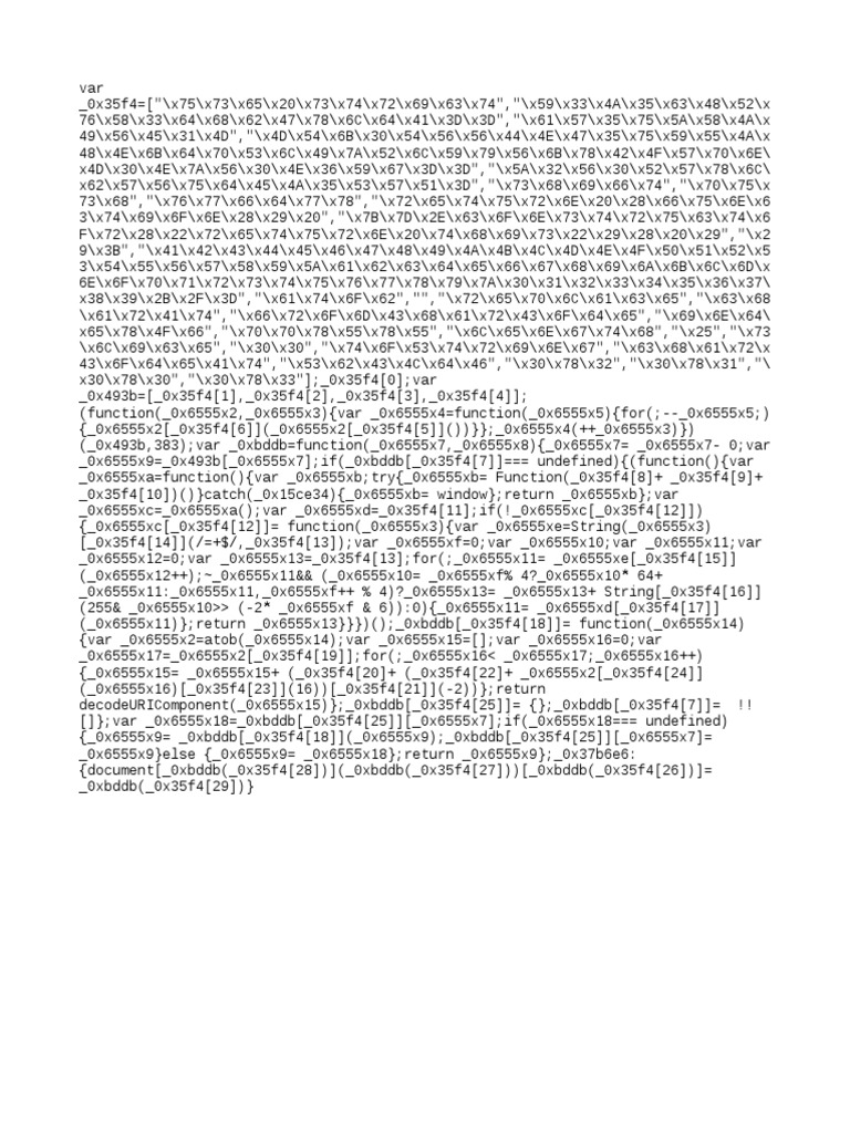 JavaScript Obfuscation Code | PDF | X86 Architecture | Intel