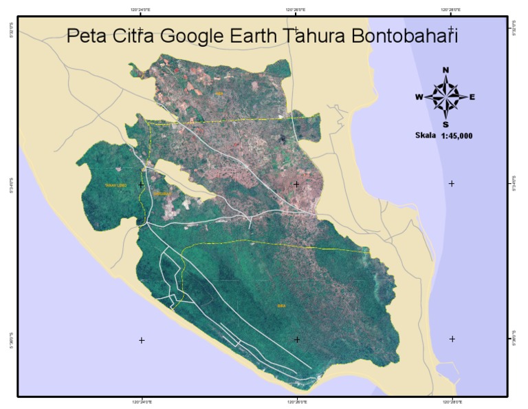 Peta Citra Google Earth Tahura Bontobahari: Skala 1:45,000 | PDF