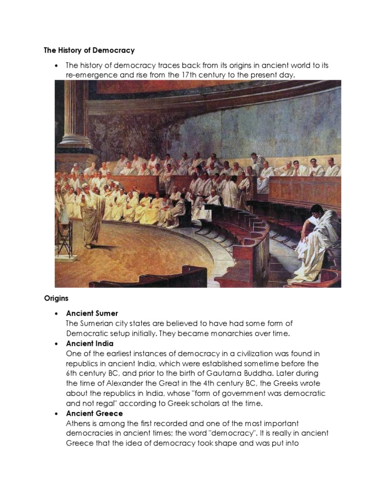 The History of Democracy | PDF | Ancient Greece | Government