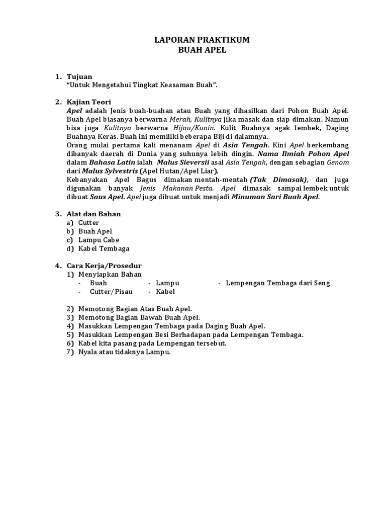 Laporan Observasi Buah Apel | PDF