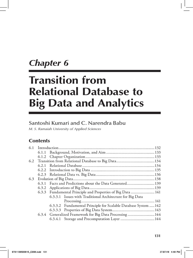 Transition From Relational Database To Big Data and Analytics | PDF ...