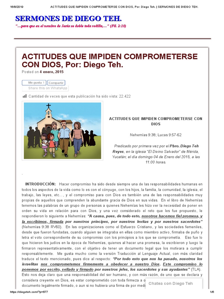 Actitudes Que Impiden Comprometerse Con Dios, Por - Diego Teh ...