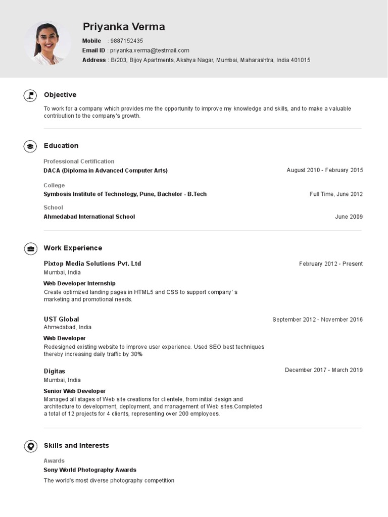 FAL CF Sample Resume 2019 PDF | PDF | Graphic Design | World Wide Web