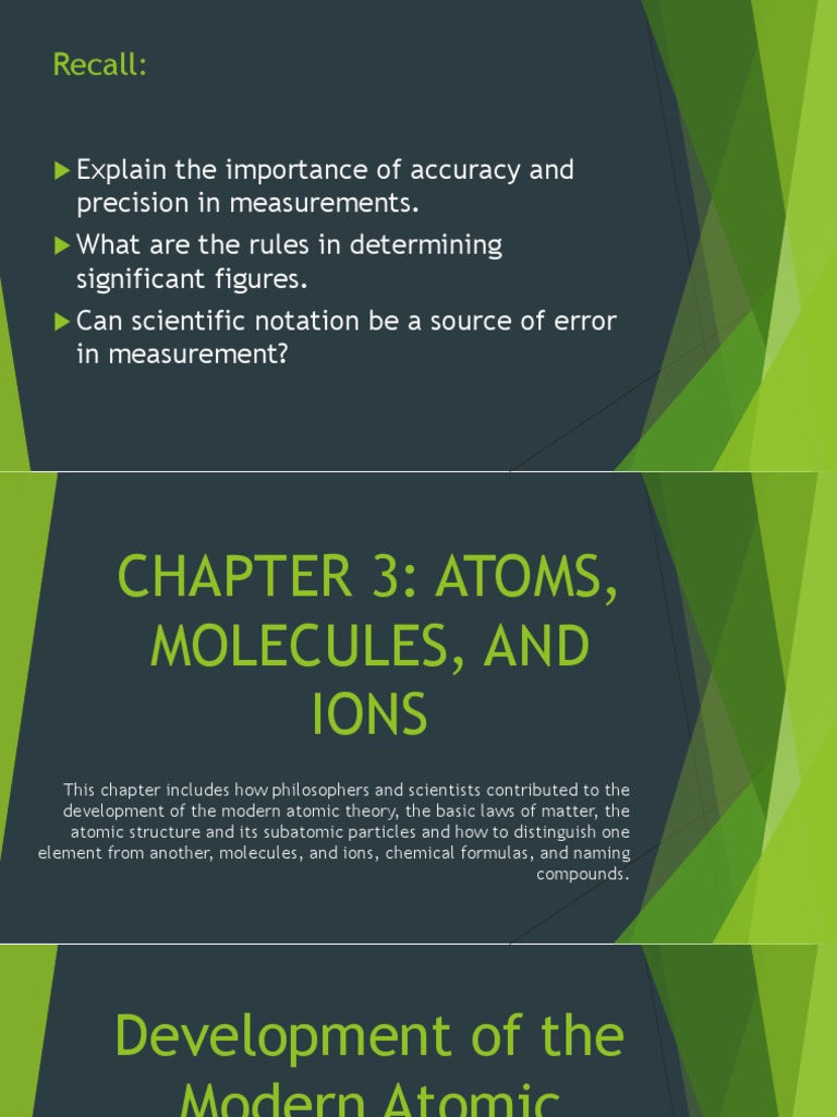 Understanding Atoms, Molecules, and Ions | PDF | Atoms | Proton