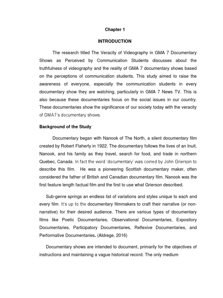 Chap1 4imradformat | PDF | Documentary Film | Objectivity (Philosophy)