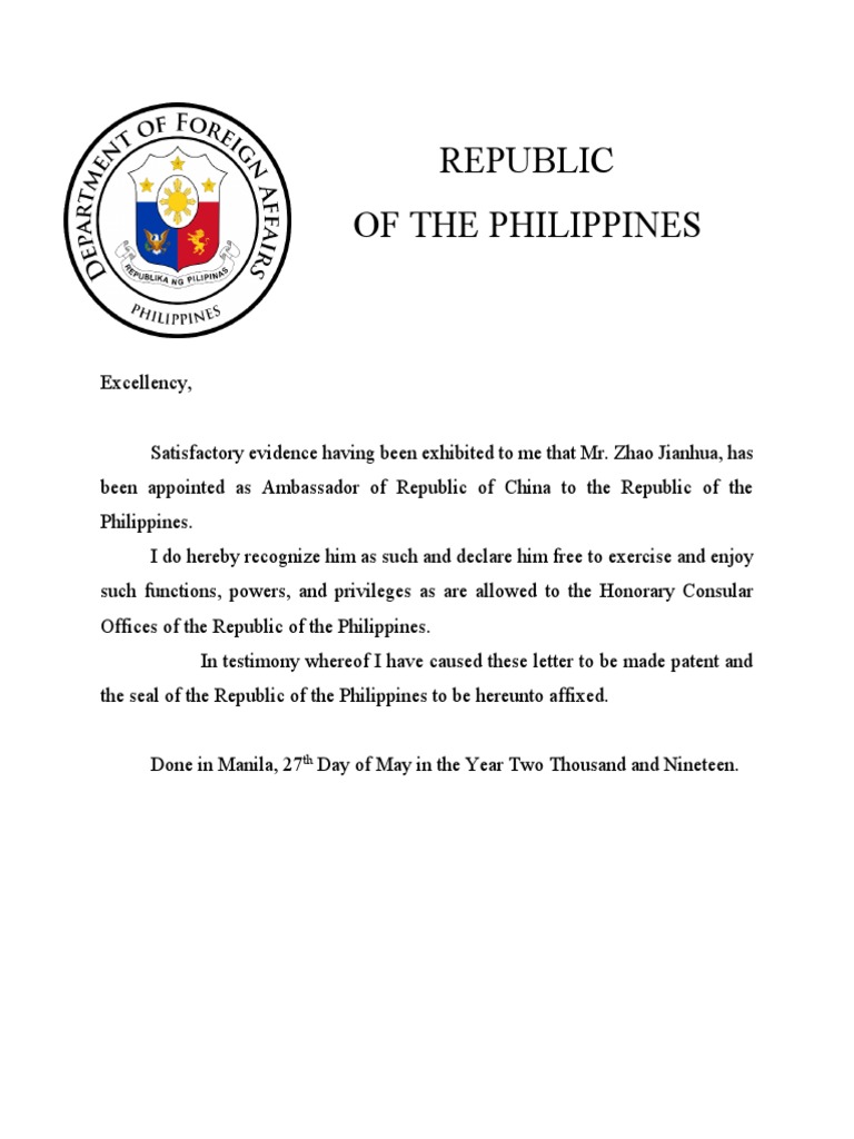 #7 Letter of Exequator | PDF