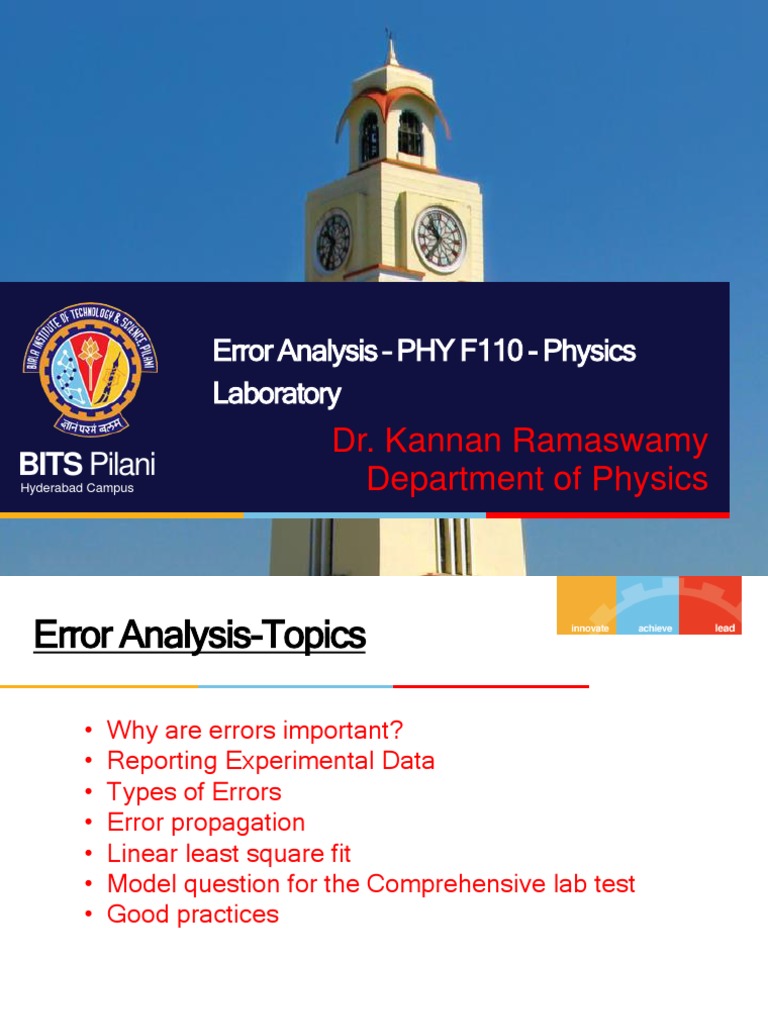 Error Analysis in Physics Experiments | PDF | Observational Error ...
